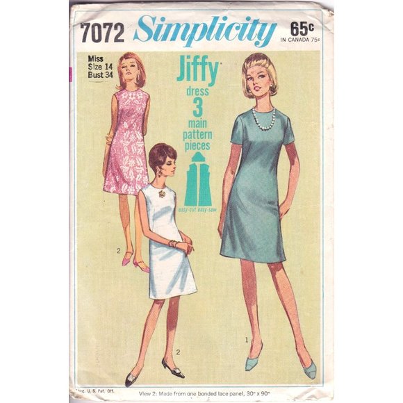 Simplicity | Office | Vintage Sewing Pattern Simplicity 772 Jiffy Misses 967 Simple To Sew One ...